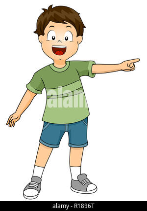 A cartoon boy pointing out Stock Photo: 26297737 - Alamy