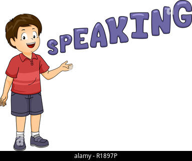 Illustration of a Kid Boy Speaking and Learning About Pronunciation in ...