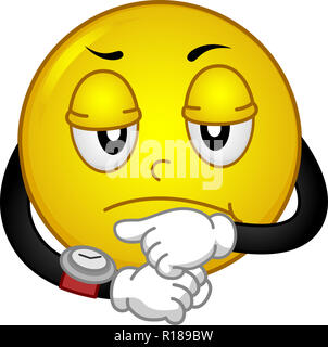 Cartoon annoyed smiley emoticon Stock Photo - Alamy