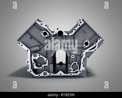 cylinder block from car with v6 engine 3d render on a white background ...