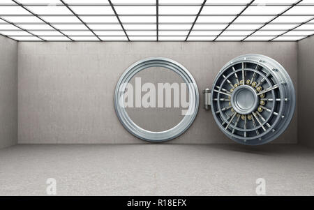 Big safe door background High resolution 3d render green skreen Stock ...
