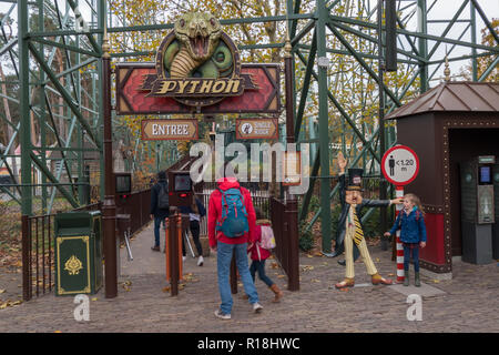 Python rollercoaster entrance in Efteling amusement park Stock Photo ...