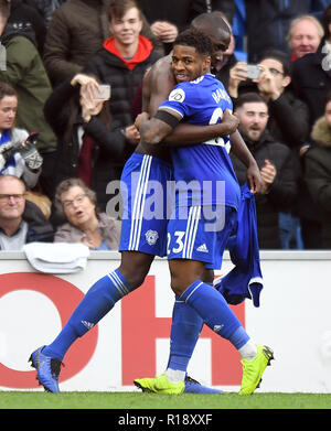 Cardiff City's Sol Bamba (second right) and wife Chloe Bamba (right ...