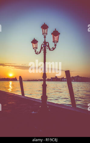 Italy. Venice. Sunset over the beautiful canals of Venice on a summer ...