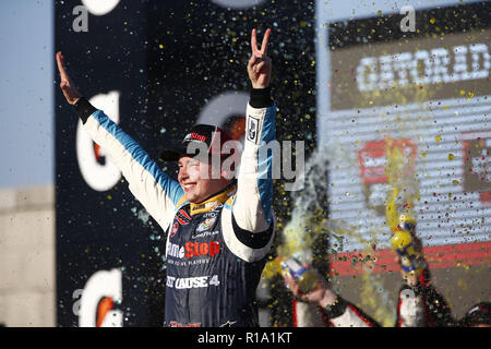 Christopher Bell (20) celebrates his victory after a NASCAR Cup Series ...