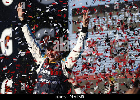 Christopher Bell (20) celebrates his victory after a NASCAR Cup Series ...