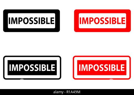 Impossible - rubber stamp - vector - black and red Stock Vector Image ...