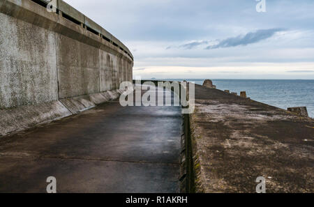 Concrete walkway around perimeter of Torness nuclear power station ...