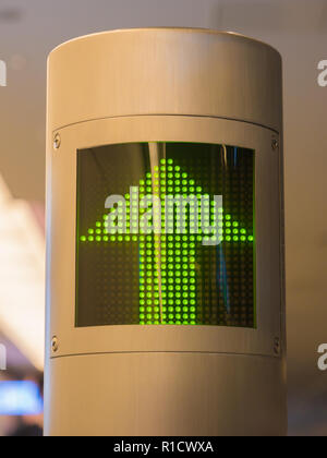 green led illuminated arrow sign Stock Photo - Alamy