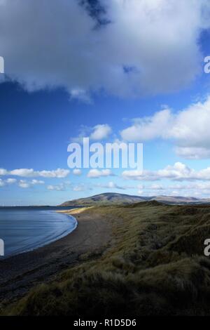 View of sand dunes and estuary, Duddon Sands, Duddon Estuary, Sandscale ...