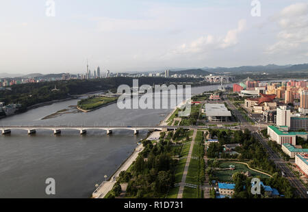Taedong River which runs through Pyongyang in North Korea Stock Photo ...