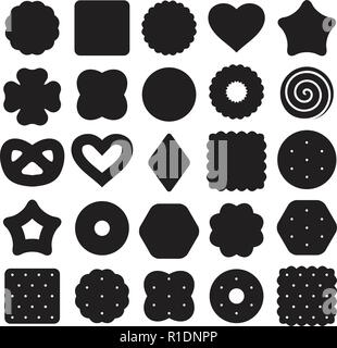 Assorted collection of delicious cracker shapes set for snacking and ...