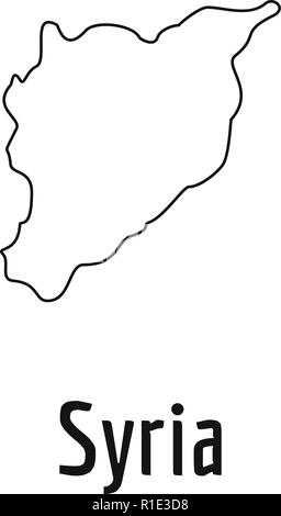 Syria map thin line. Simple illustration of Syria map vector isolated ...