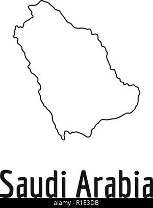 Saudi Arabia map thin line. Simple illustration of Saudi Arabia map ...