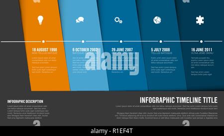 Vector diagonal Infographic Company Milestones Timeline Template with ...