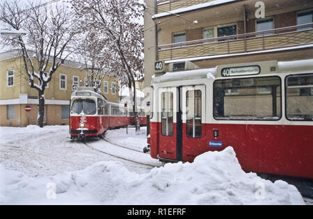 Wien, Straßenbahn im Schnee - Vienna, Tramway in Winter Time Stock ...