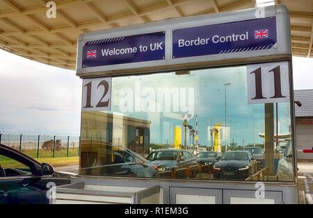 Calais, France - August 12 2018: Member of the UK Border Force police ...