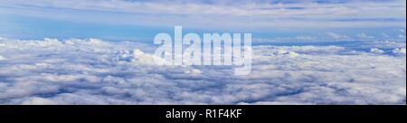 Aerial Cloudscape view over midwest states on flight over Colorado ...