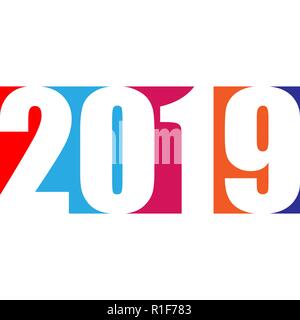 Colorful year 2019 calendar isolated on a white background Stock Vector ...