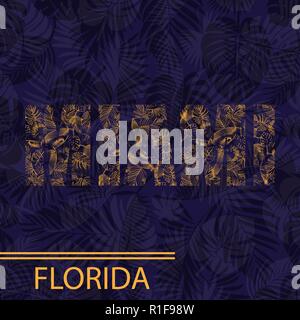 Miami lettering. Retro typography print. Vintage text Stock Vector ...