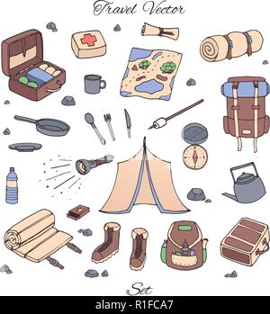 Line art illustration drawing of camping in mountain design Stock ...