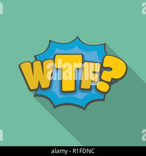 Comic boom wtf icon. Flat illustration of comic boom wtf vector icon ...