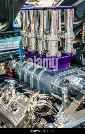 clean motor compartment at car show Stock Photo - Alamy