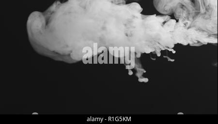 closeup vapor stream from right on black background, wide photo Stock ...