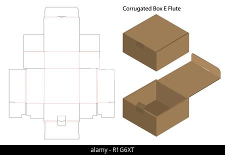 corrugated package box die cut with 3d mock up Stock Vector Image & Art ...
