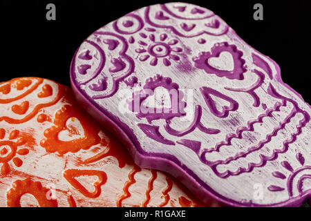 Day of the Dead sugar skull candy in bakery. Puebla, Mexico Stock Photo ...