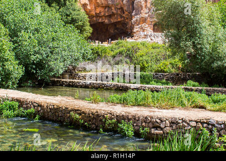 Part of the ancient Banias water gardens and pathways at the bottom of ...
