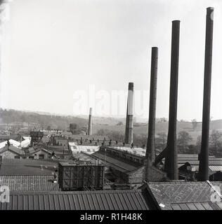 Historical, 1950s, overhead view of the factory floor of the British ...
