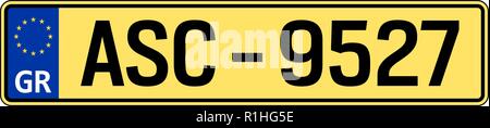 Greece car plate. Vehicle registration number Stock Vector Image & Art ...