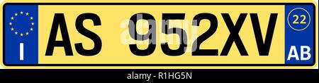 Italy car plate. Vehicle registration number Stock Vector Image & Art ...