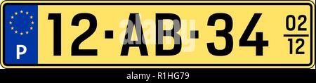 Portugal car plate. Vehicle registration number Stock Vector Image ...