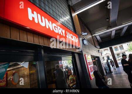 Hungry Jack's sign of the fast food outlet in Australia Stock Photo - Alamy