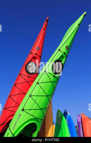 Kayaks in Marina, Keyhaven, Hampshire, England, United Kingdom Stock ...