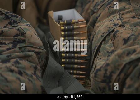 An M240B machine gun sits on the firing line in preparation for ...
