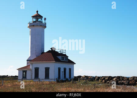 Beautiful historic Point Wilson Lighthouse in summer sunny day, Port ...