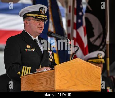 SAN DIEGO (October 12, 2018) Capt. Patrick Thein, incoming commodore ...