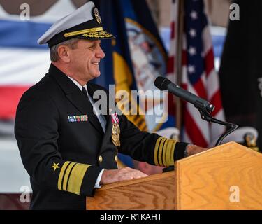 SAN DIEGO (October 12, 2018) Capt. Patrick Thein, incoming commodore ...