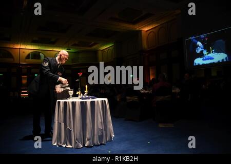 MANAMA, Bahrain (Oct. 12, 2018) The color guard parades the colors ...