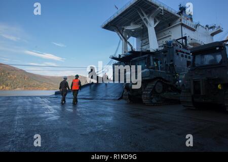 U.S. Marine Corps Col. Boyd A. Miller, right, Commanding Officer of ...