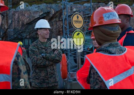 U.S. Marine Corps Col. Boyd A. Miller, right, Commanding Officer of ...