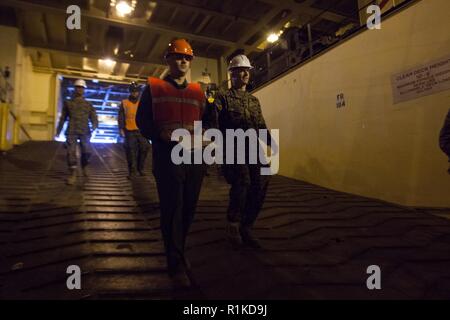 U.S. Marine Corps Col. Boyd A. Miller, right, Commanding Officer of ...
