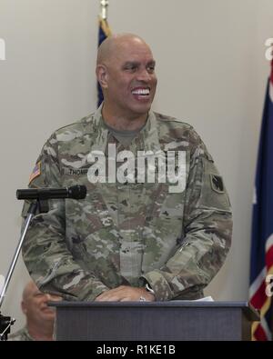 Maj. Gen. Michael Thompson, adjutant general for Oklahoma, administers ...