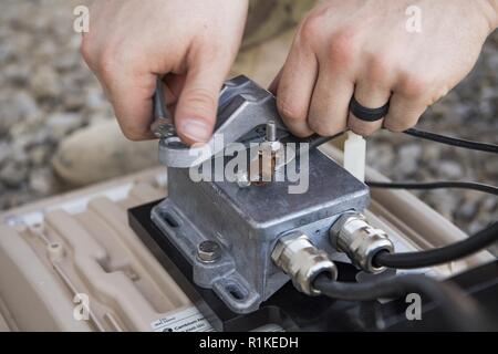 A Member of the 5th Combat Communications Squadron, Robins Air Force ...