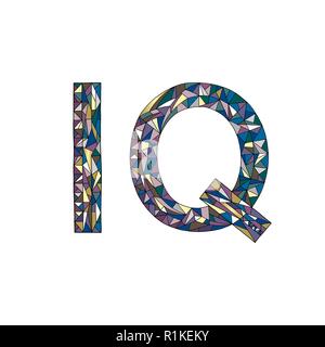 IQ hand drawn abbreviation vector illustration. Intelligence quotient ...