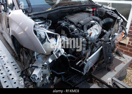 Car with front end collision damage - USA Stock Photo: 83500893 - Alamy