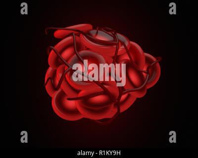 Illustration of clotted human red blood cells Stock Photo - Alamy